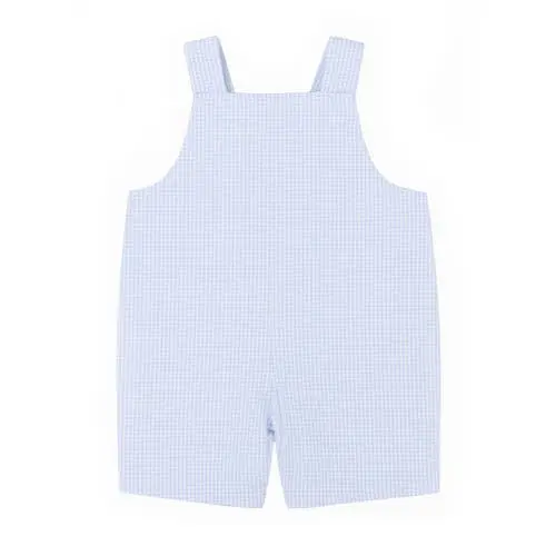 FLORENCE EISEMAN Check Seersucker Shortall With Appliqu