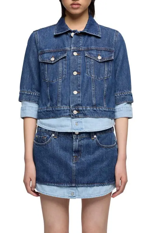 7 For All Mankind Denim Trucker Jacket - Shadow