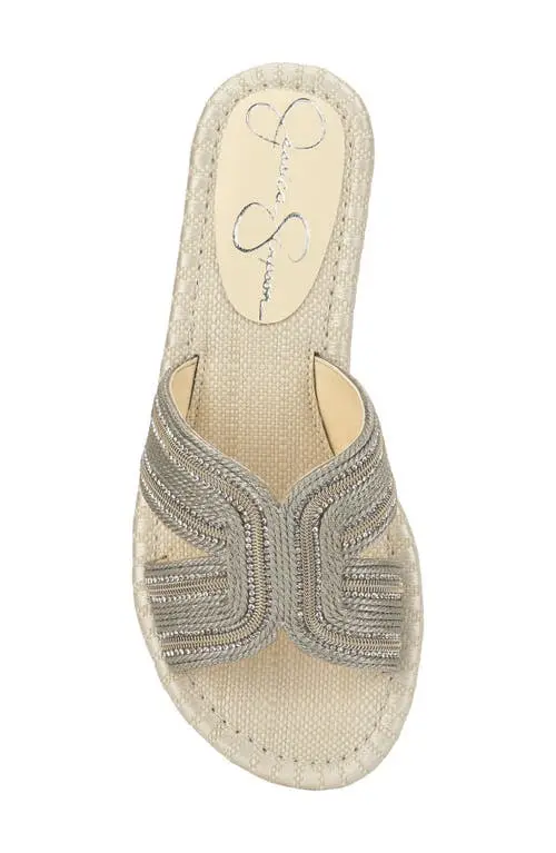 Jessica Simpson Blesyn Slide Sandal - Metallic Cream