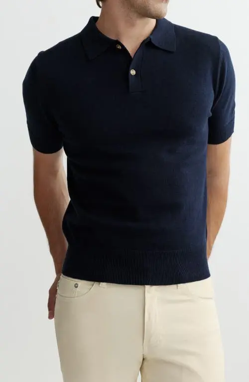 DL1961 Cotton & Cashmere Polo - Navy