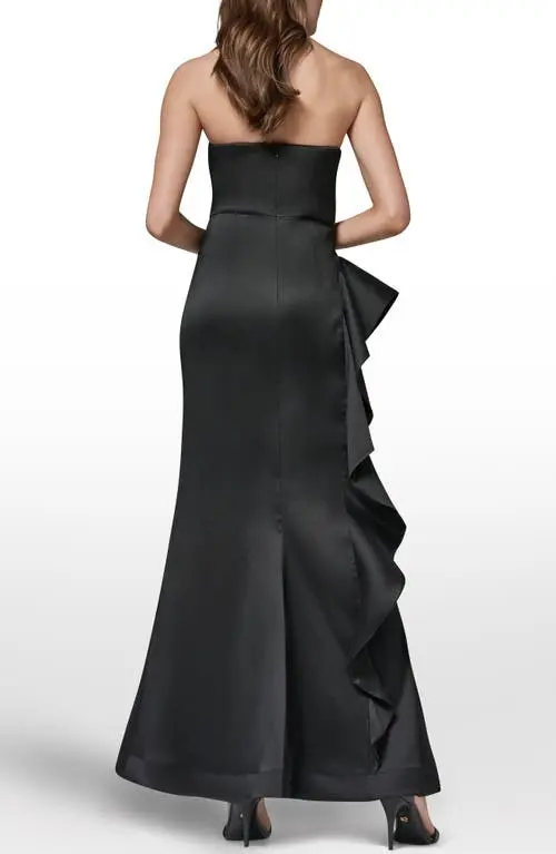 Donna Karan New York Taffeta Strapless Ruffle Gown