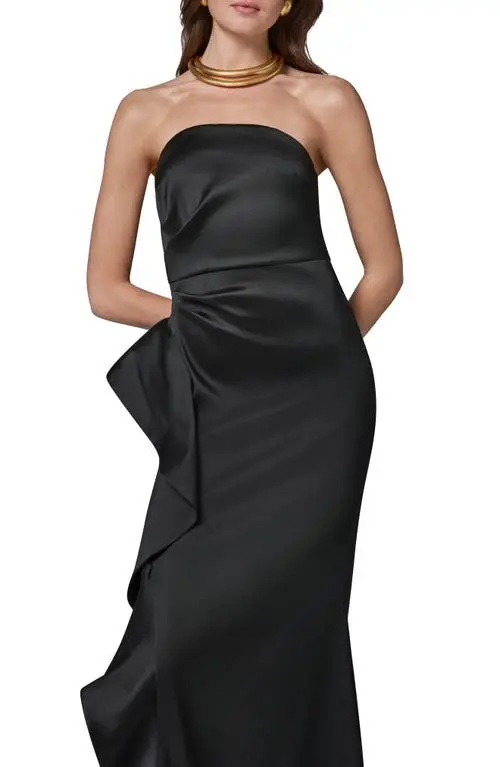 Donna Karan New York Taffeta Strapless Ruffle Gown
