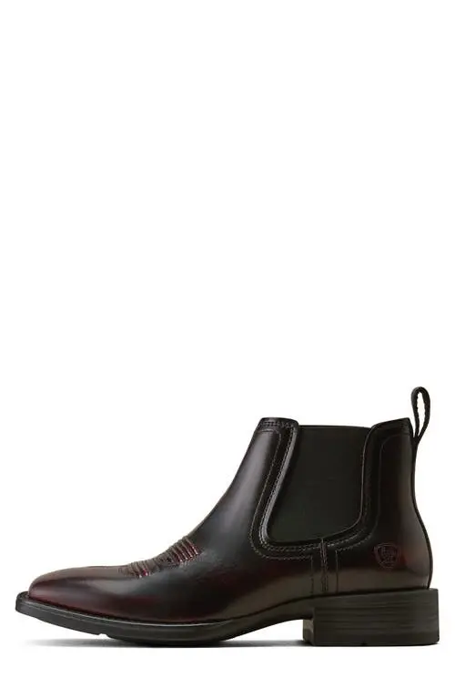 Ariat Booker Wide Square Toe Western Chelsea Boot - Black Cherry