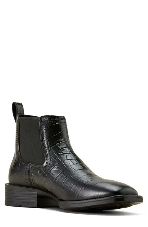 Ariat Booker Wide Square Toe Western Chelsea Boot - Black