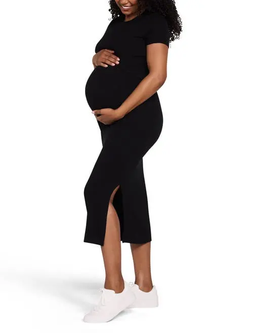 Motherhood Maternity Maternity Nursing Midi Dress - Black