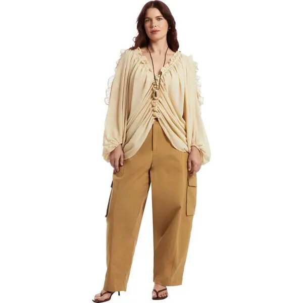 JUNE + VIE Barrel Leg Cargo Pant