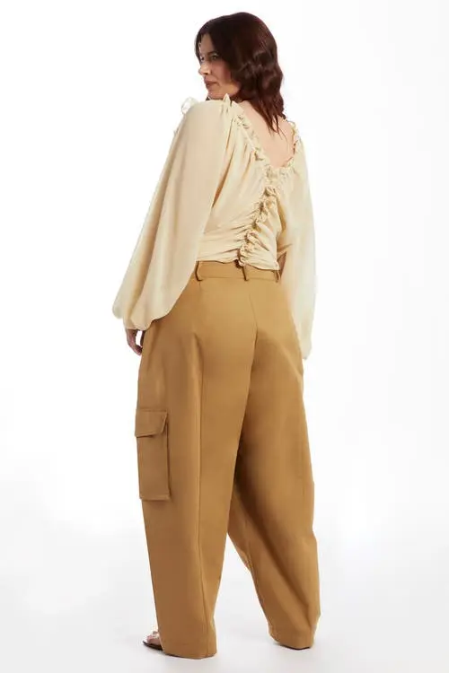 JUNE + VIE Barrel Leg Cargo Pant