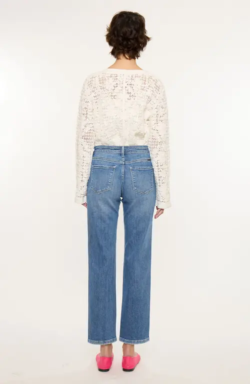 KANCAN Ivorie Mid Rise Crop Straight Jeans