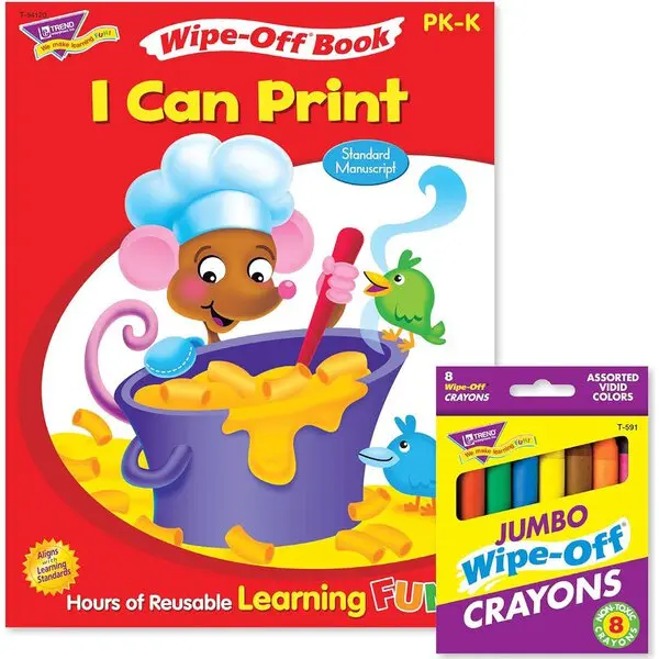TREND ENTERPRISES, INC. Reusable Learning Book With Crayons - Multicolored