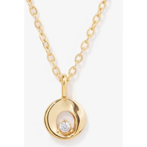 LITTLE SKY STONE Mini Halo Charm Necklace - Gold