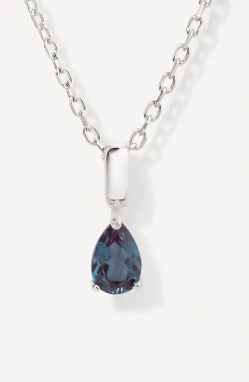 LITTLE SKY STONE Birthstone Teardrop Silver Necklace - Alexandrite