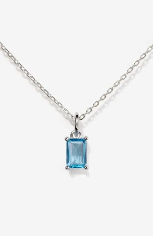 LITTLE SKY STONE Silver Pendant Necklace - Blue Topaz