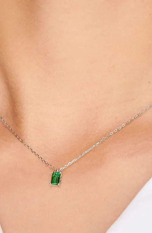 LITTLE SKY STONE Silver Pendant Necklace - Emerald