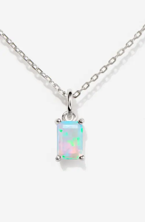 LITTLE SKY STONE Silver Pendant Necklace - Iridescent Blue Opal