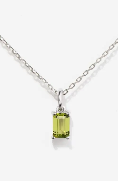 LITTLE SKY STONE Silver Pendant Necklace - Light Green Peridot