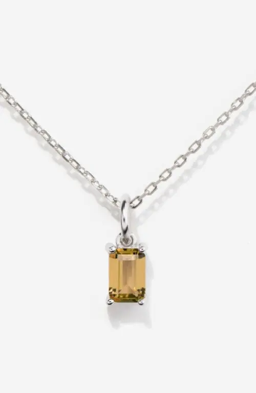 LITTLE SKY STONE Silver Pendant Necklace - Light Yellow Citrine