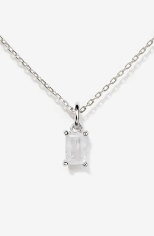 LITTLE SKY STONE Silver Pendant Necklace - Moonstone