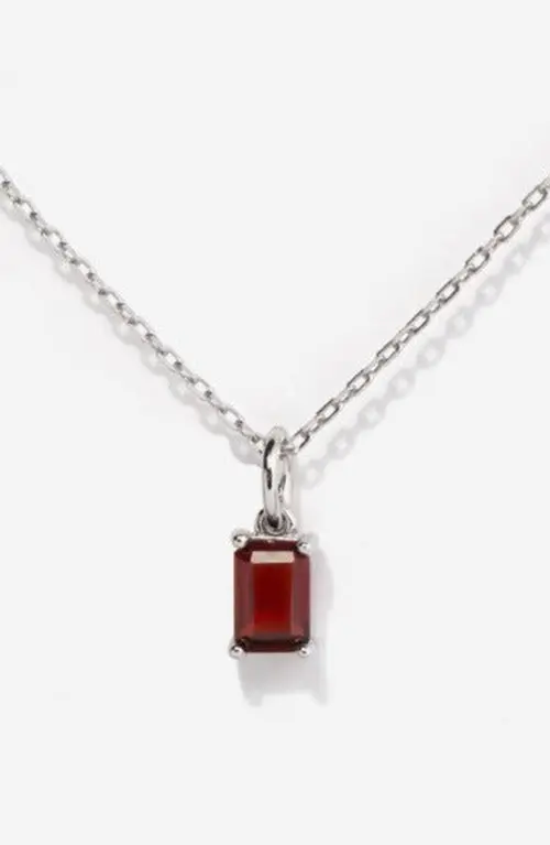 LITTLE SKY STONE Silver Pendant Necklace - Red Garnet