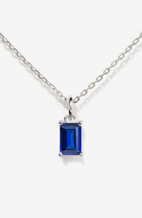 LITTLE SKY STONE Silver Pendant Necklace - Sapphire/september