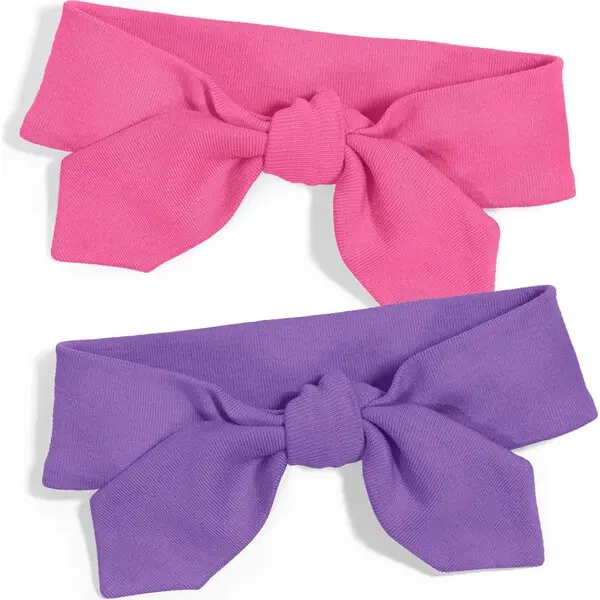 CITY THREADS Knotted Headband 2-pack - Bubblegum/deep Purple