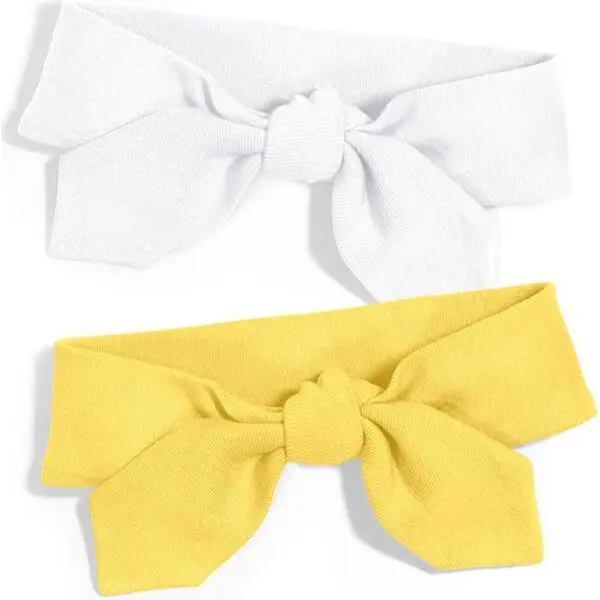 CITY THREADS Knotted Headband 2-pack - Yellow/white