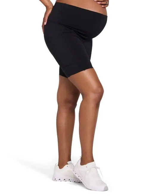 Motherhood Maternity Active Pocket Maternity Biker Short 6 1/2 - Black
