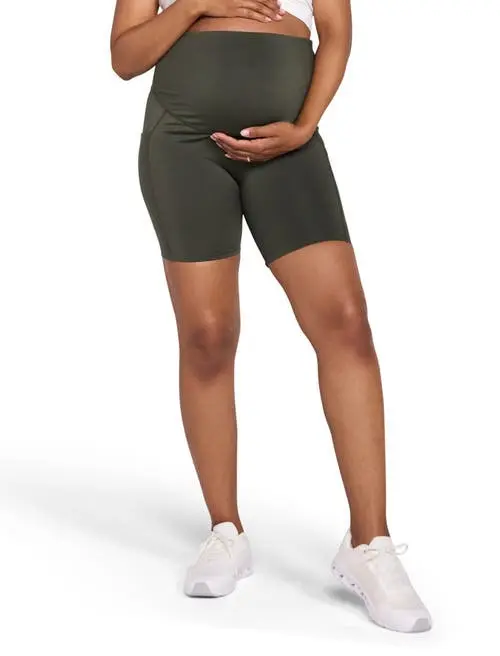 Motherhood Maternity Active Pocket Maternity Biker Short 6 1/2 - Deep Depths