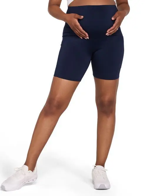 Motherhood Maternity Active Pocket Maternity Biker Short 6 1/2 - Navy Blazer