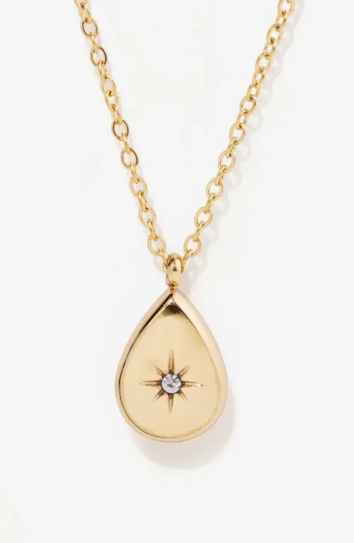 LITTLE SKY STONE Hayley Teardrop Pendant Necklace - Gold