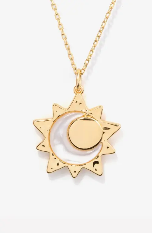 LITTLE SKY STONE Eclipse Charm Necklace - Mother Of Pearl