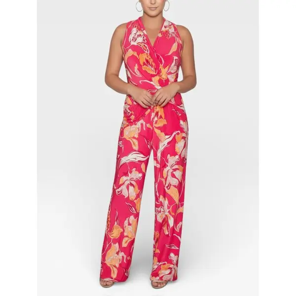 Rachel Rachel Roy Blanca V-neck Jumpsuit - Bright Pink Floral