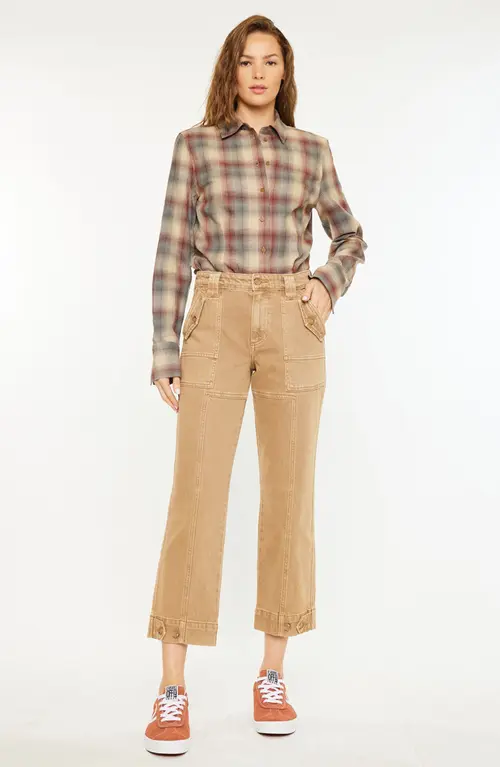 KANCAN High Rise Slim Straight Leg Cargo Jeans
