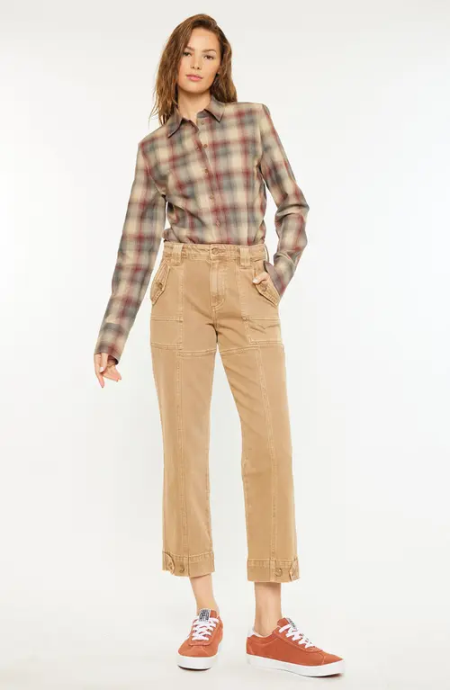 KANCAN High Rise Slim Straight Leg Cargo Jeans