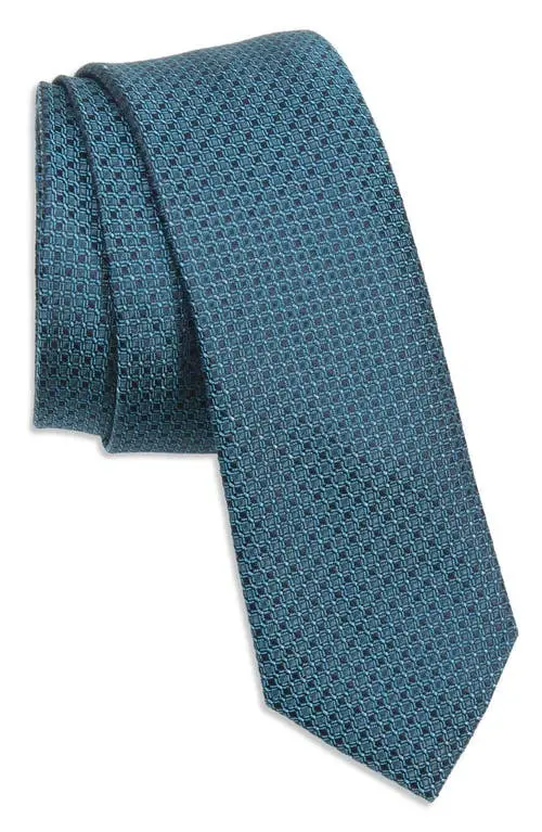 Ted Baker London Neat Silk Skinny Tie - Teal