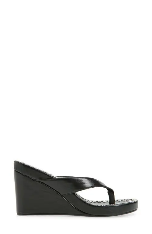 Jeffrey Campbell Liezel Platform Wedge Flip Flop - Black Silver