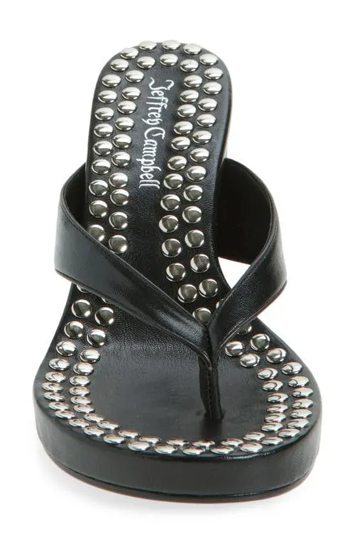 Jeffrey Campbell Liezel Platform Wedge Flip Flop - Black Silver