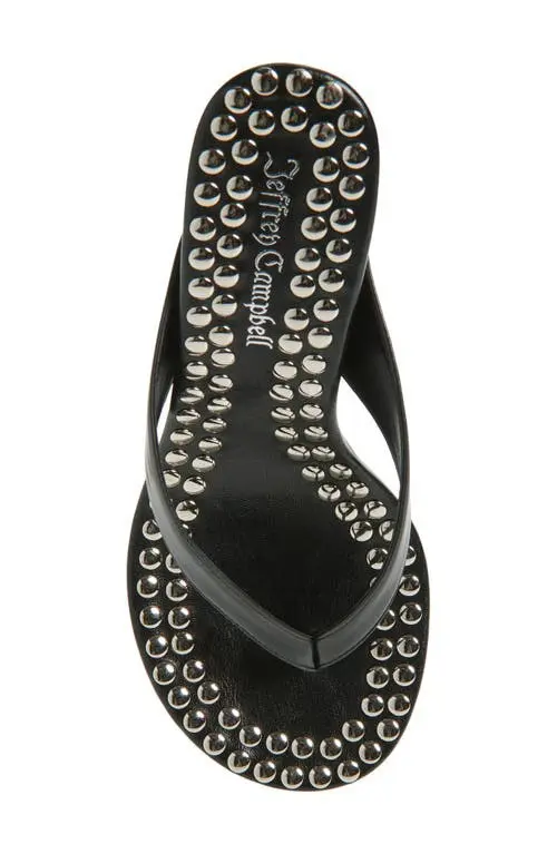 Jeffrey Campbell Liezel Platform Wedge Flip Flop - Black Silver