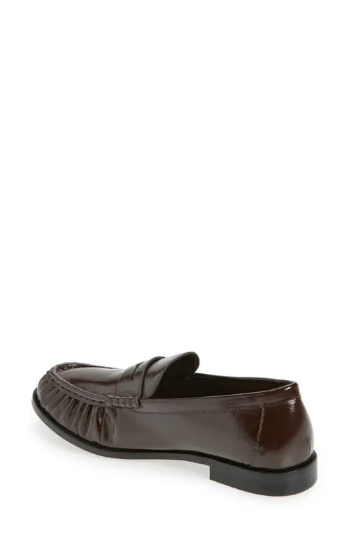 Jeffrey Campbell Stallone Penny Loafer - Brown Crinkle Patent