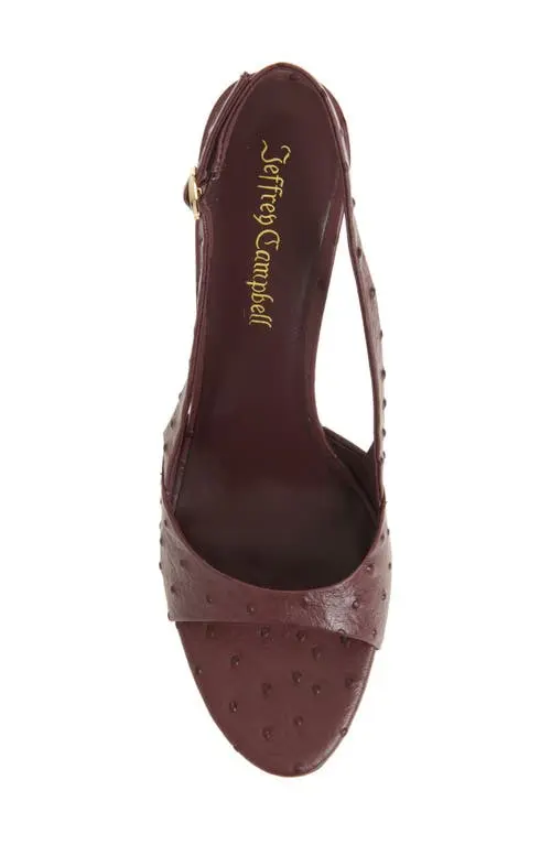 Jeffrey Campbell Triomphe Slingback Sandal - Wine Ostrich