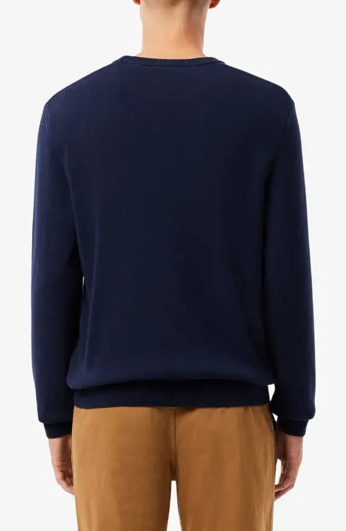 Lacoste Ottoman Stitch Stripe Cotton & Wool Sweater