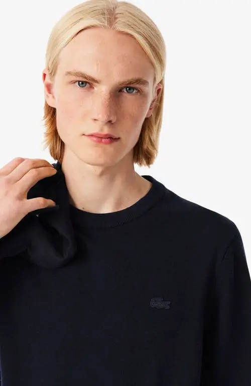 Lacoste Merino Wool Crewneck Sweater - Marine