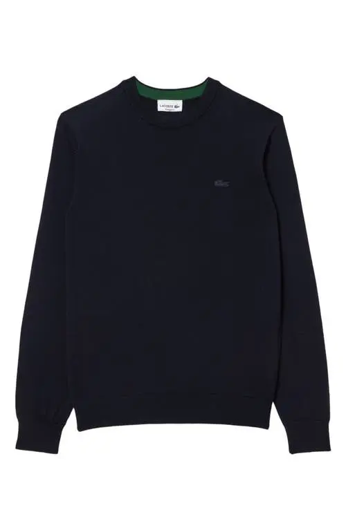 Lacoste Merino Wool Crewneck Sweater - Marine