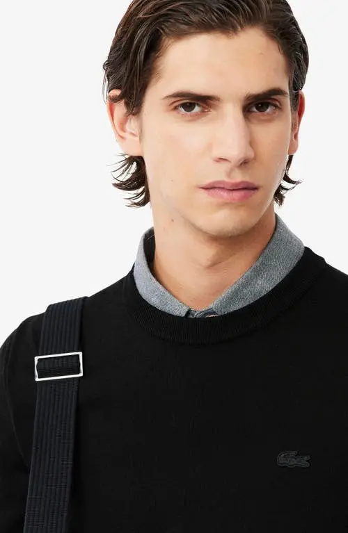 Lacoste Merino Wool Crewneck Sweater - Noir