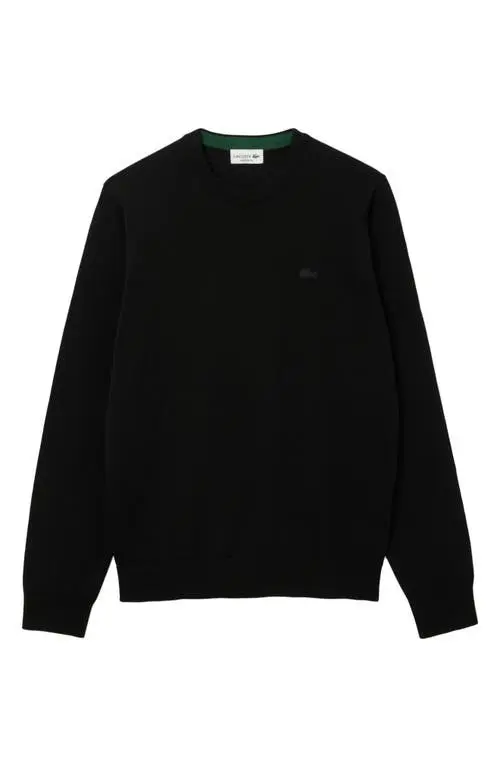 Lacoste Merino Wool Crewneck Sweater - Noir