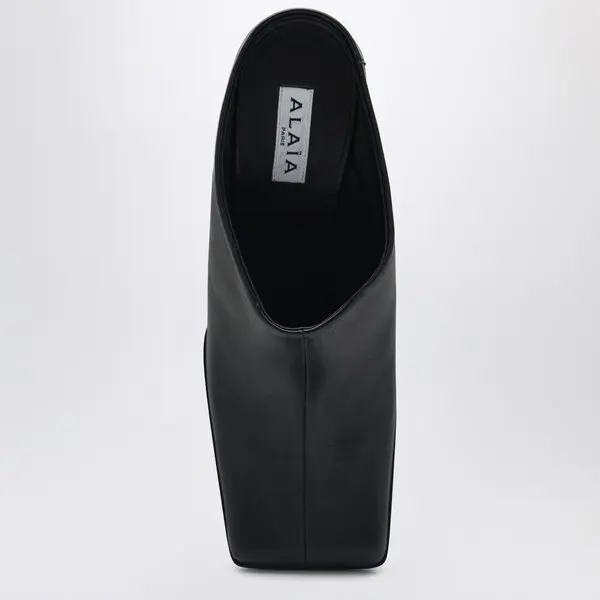 Alaïa Square Toe High Heel Mules - Black