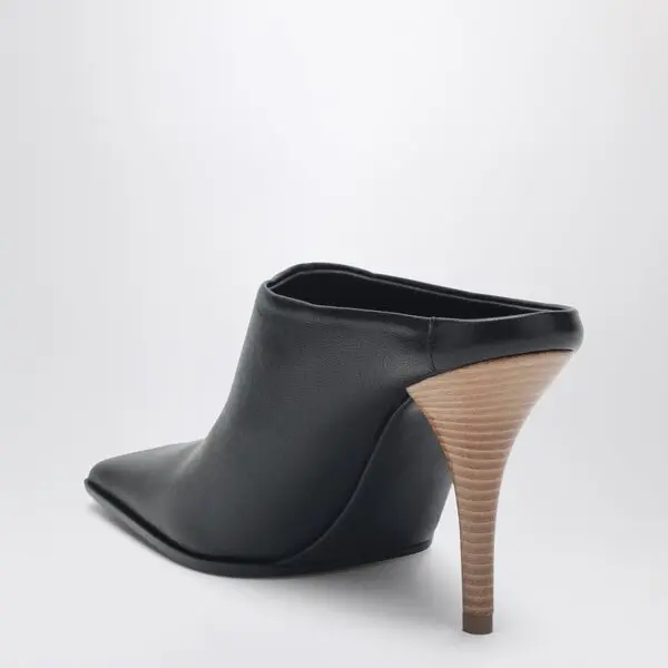 Alaïa Square Toe High Heel Mules - Black