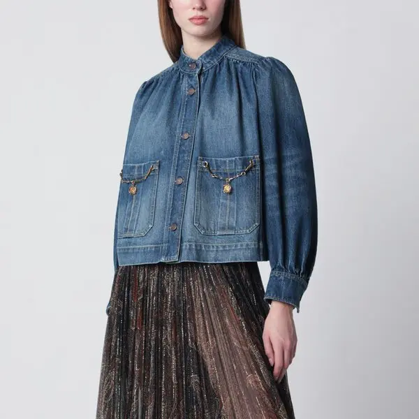 Chloé Gathered Denim Jacket