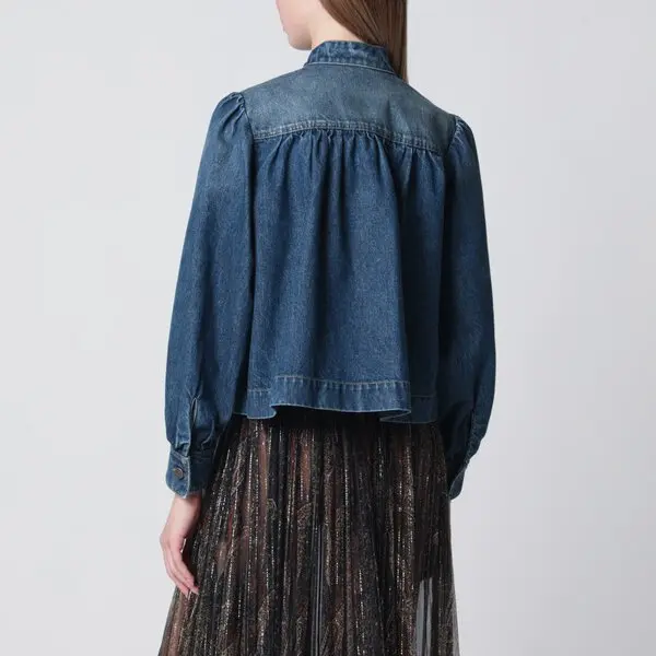 Chloé Gathered Denim Jacket