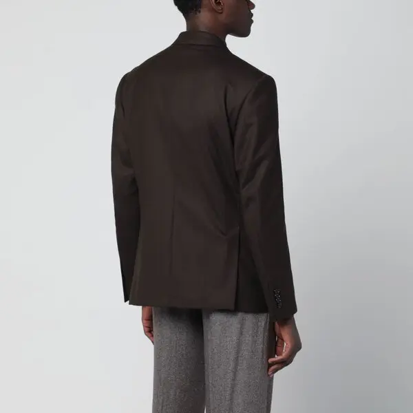 LARDINI Double-breasted Wool Jacket - Brown