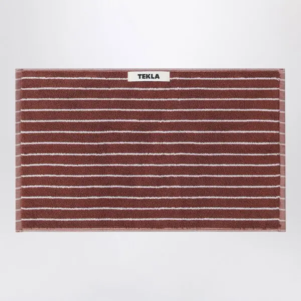TEKLA Striped Reddish-brown Guest Towel 30x50 Cm - Green